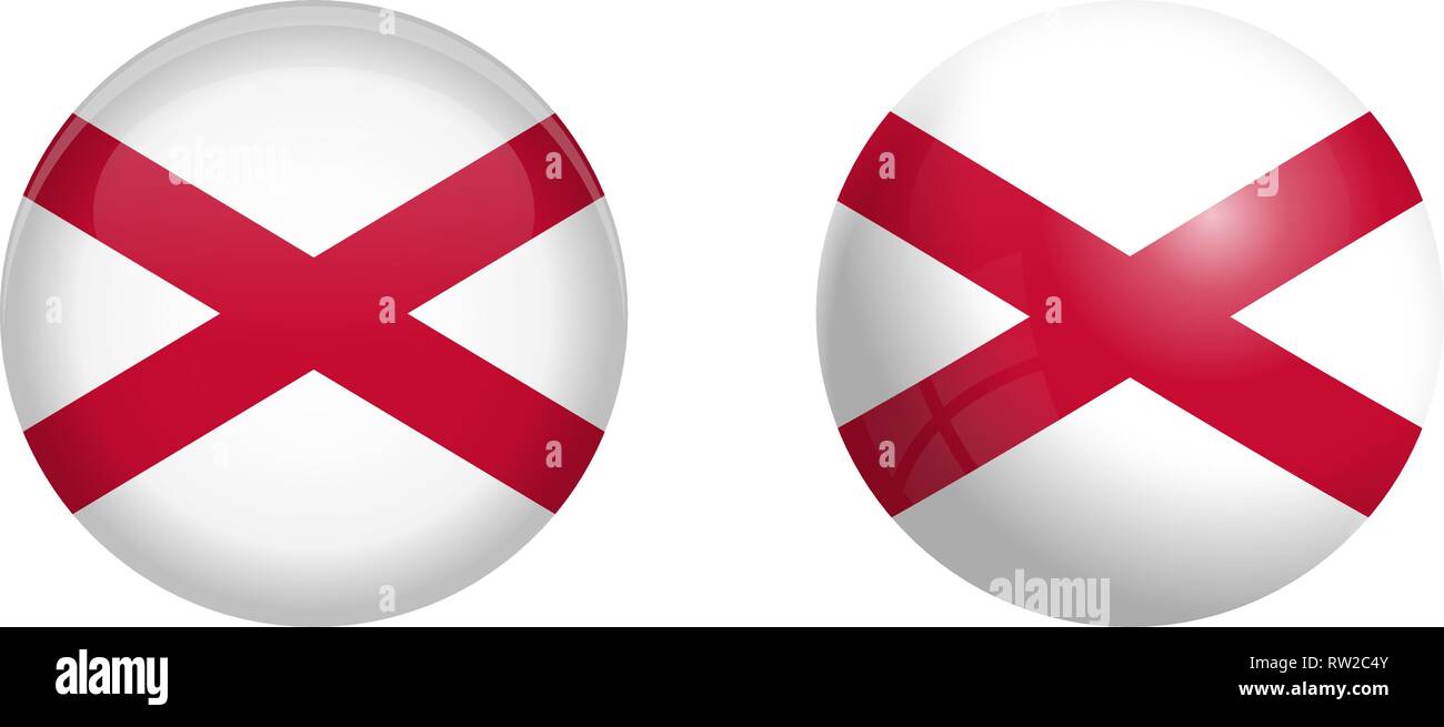 Saint Patrick's Saltire (Ireland flag) under 3d dome button and on ...