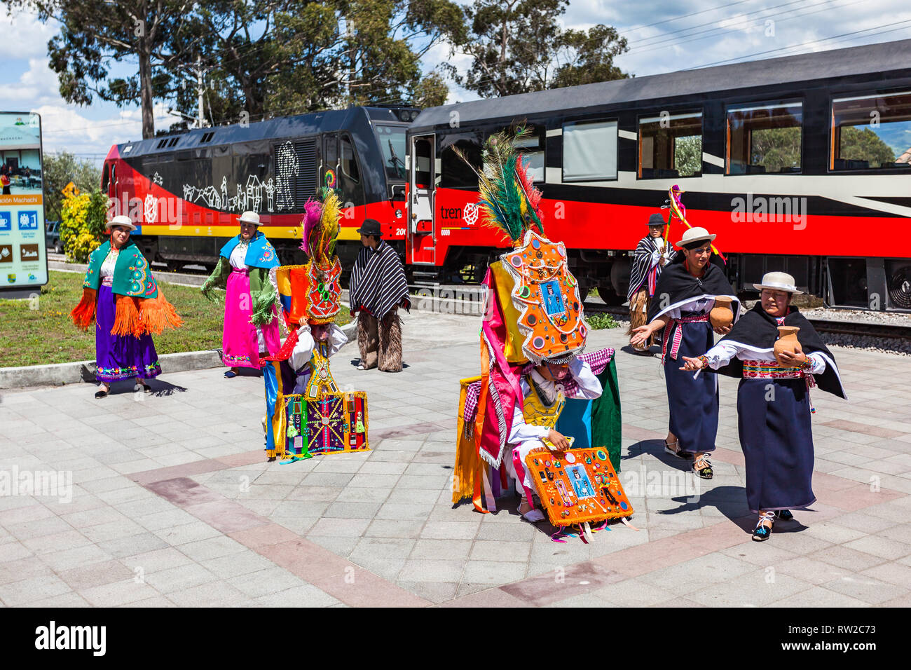 Machachi, Ecuador, January 22, 2018: At the Machachi train station, a ...