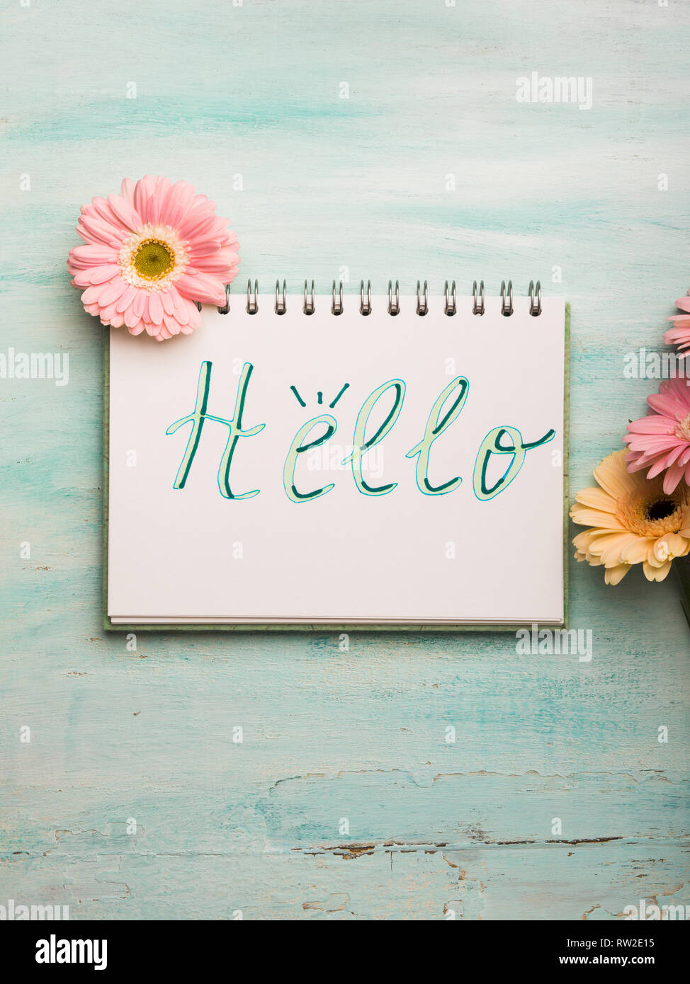 Word spring written flowers hi-res stock photography and images - Alamy