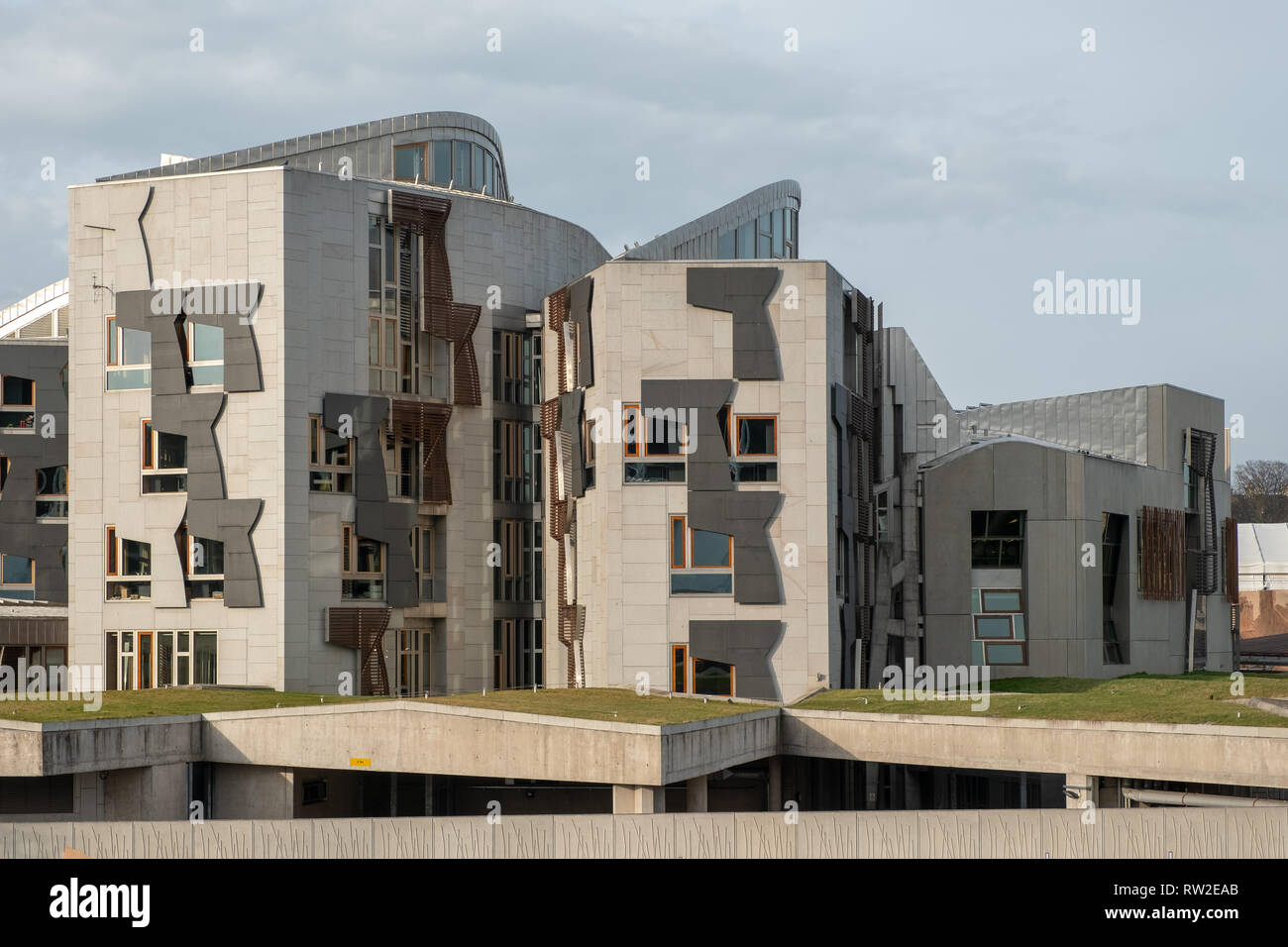 Exterior of the Scottish Parliament Building at Holyrood in Edinburgh ...