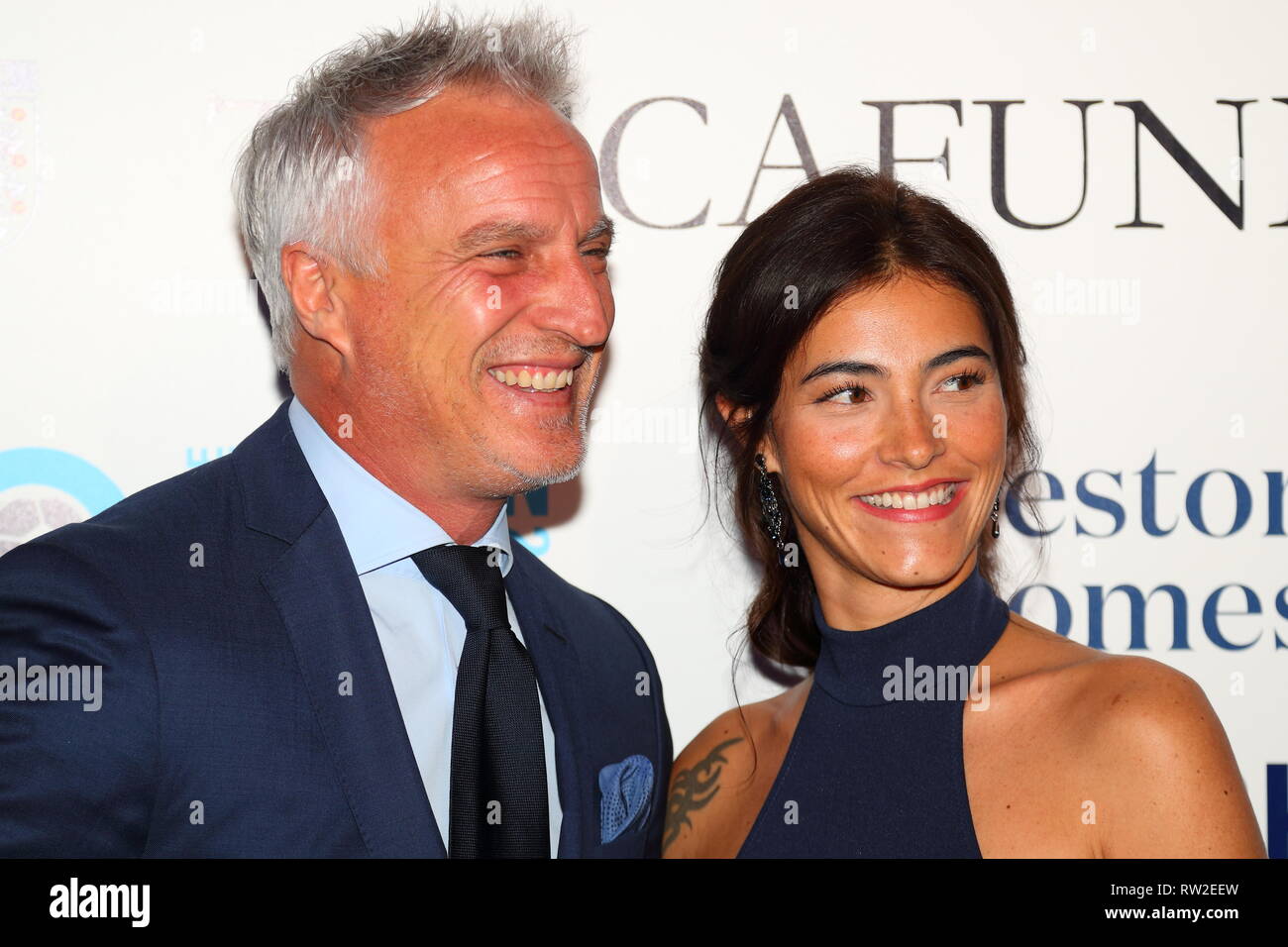 David Ginola and Maeva Denat at the London Football Awards 2019 held in ...