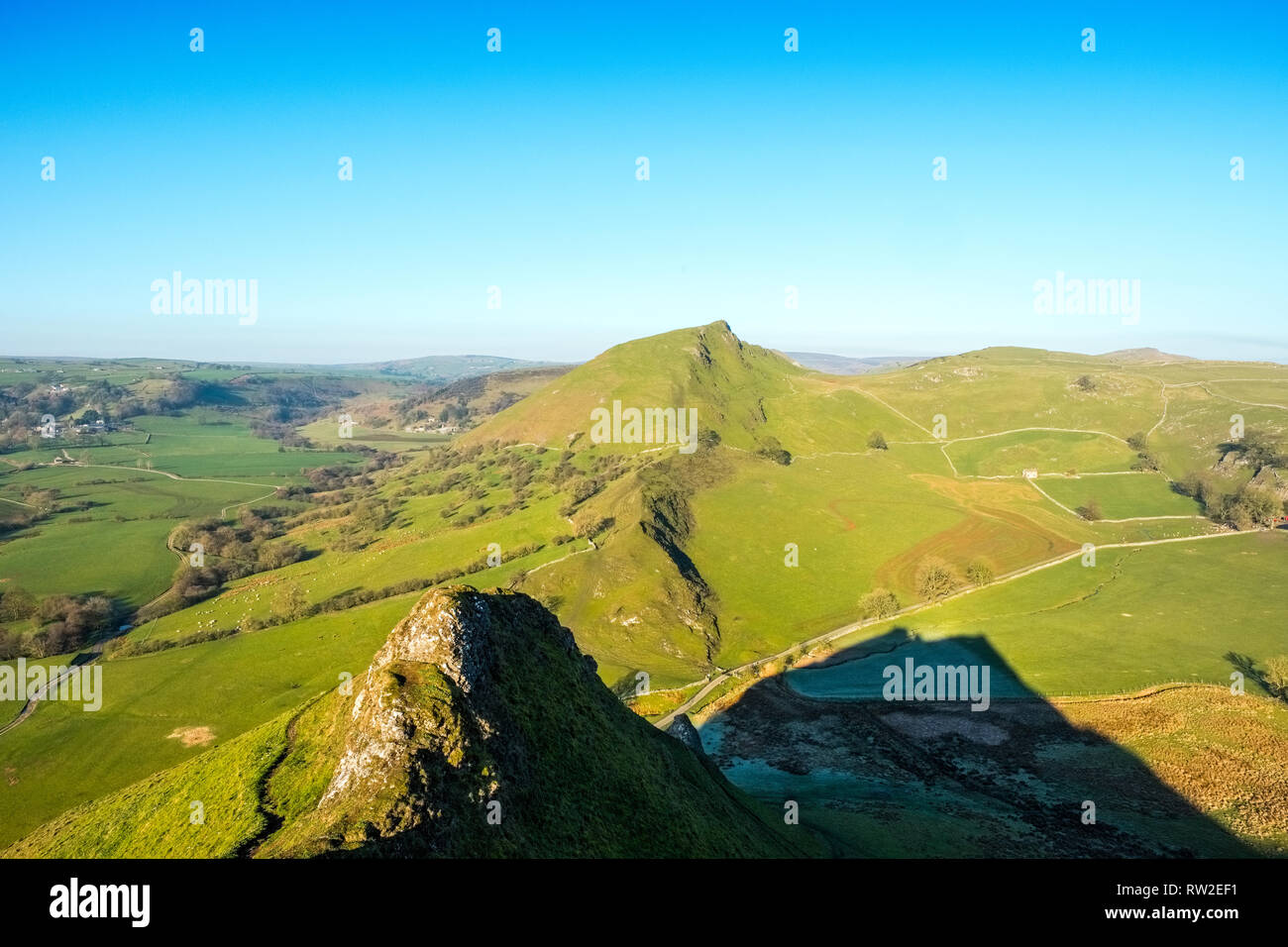 Chrome Hill as seen from Parkhouse Hill, Peak District National Park,UK ...