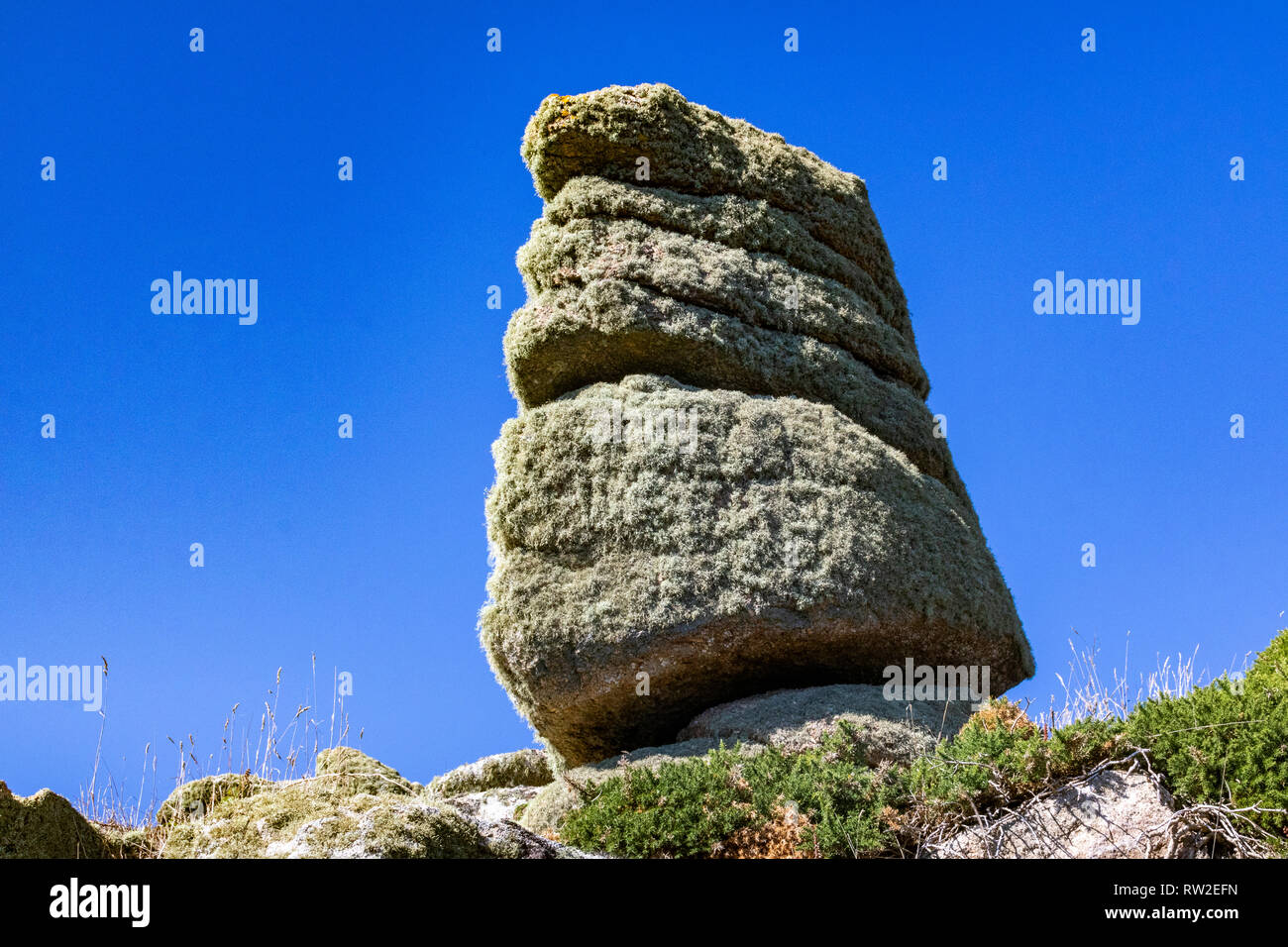 Close up Detail of a Weathered, Lichen Covered Granite Rock Formations ...