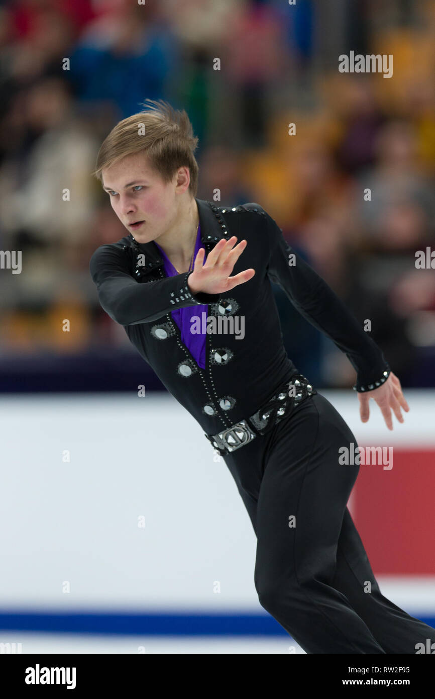 Mikhail Kolyada from Russia during 2018 European figure skating ...