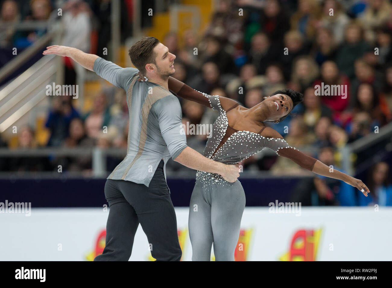 Vanessa James and Morgan Cipres from France during 2018 European figure ...