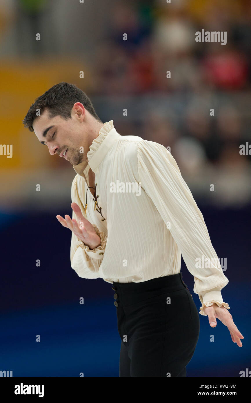 Javier Fernandez from Spain during 2018 European figure skating ...