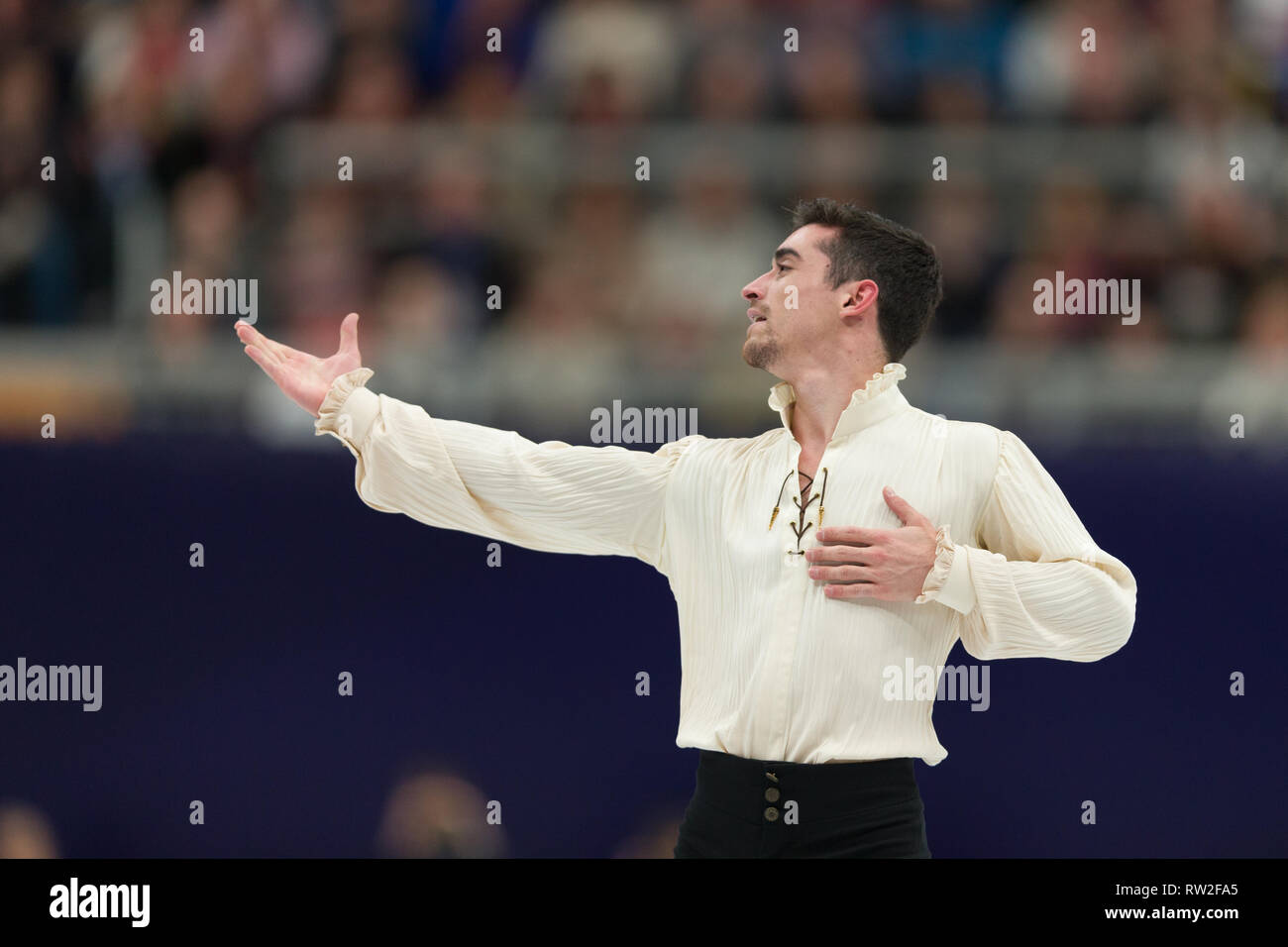 Javier Fernandez from Spain during 2018 European figure skating ...