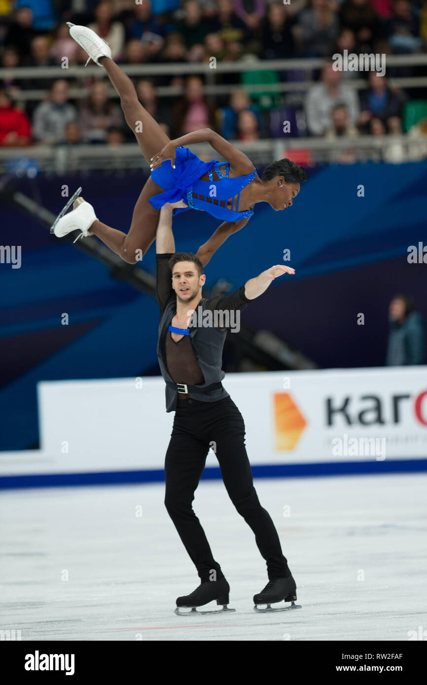 Vanessa James and Morgan Cipres from France during 2018 European figure ...