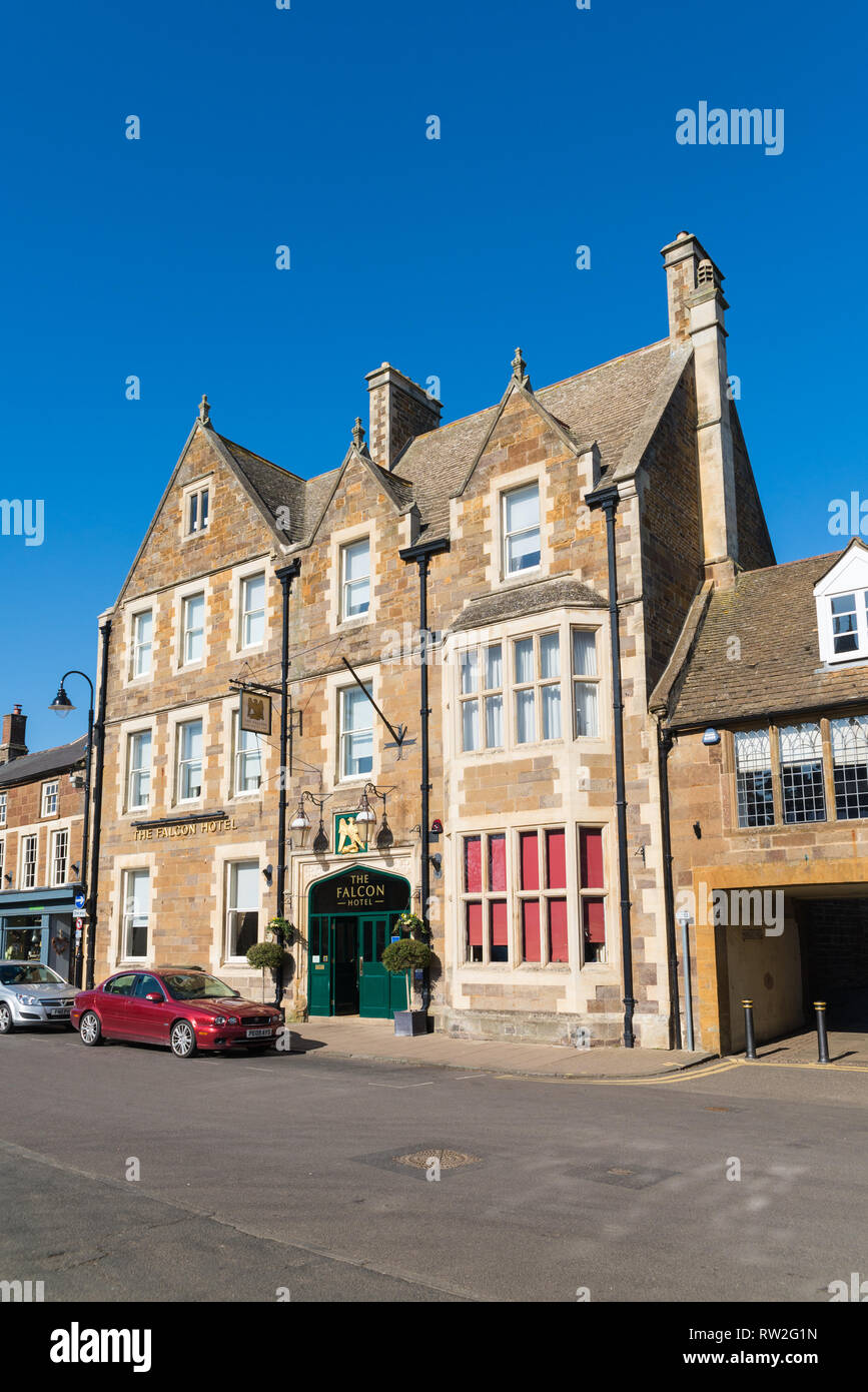 The Falcon Hotel in High Street East in Uppingham, market town in ...