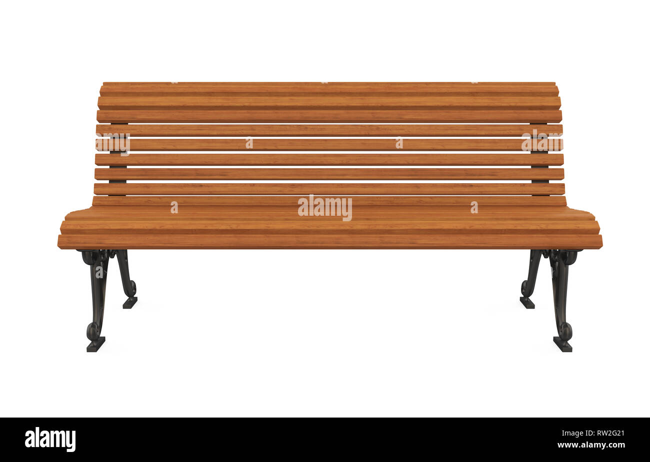 Wooden Park Bench Isolated Stock Photo - Alamy