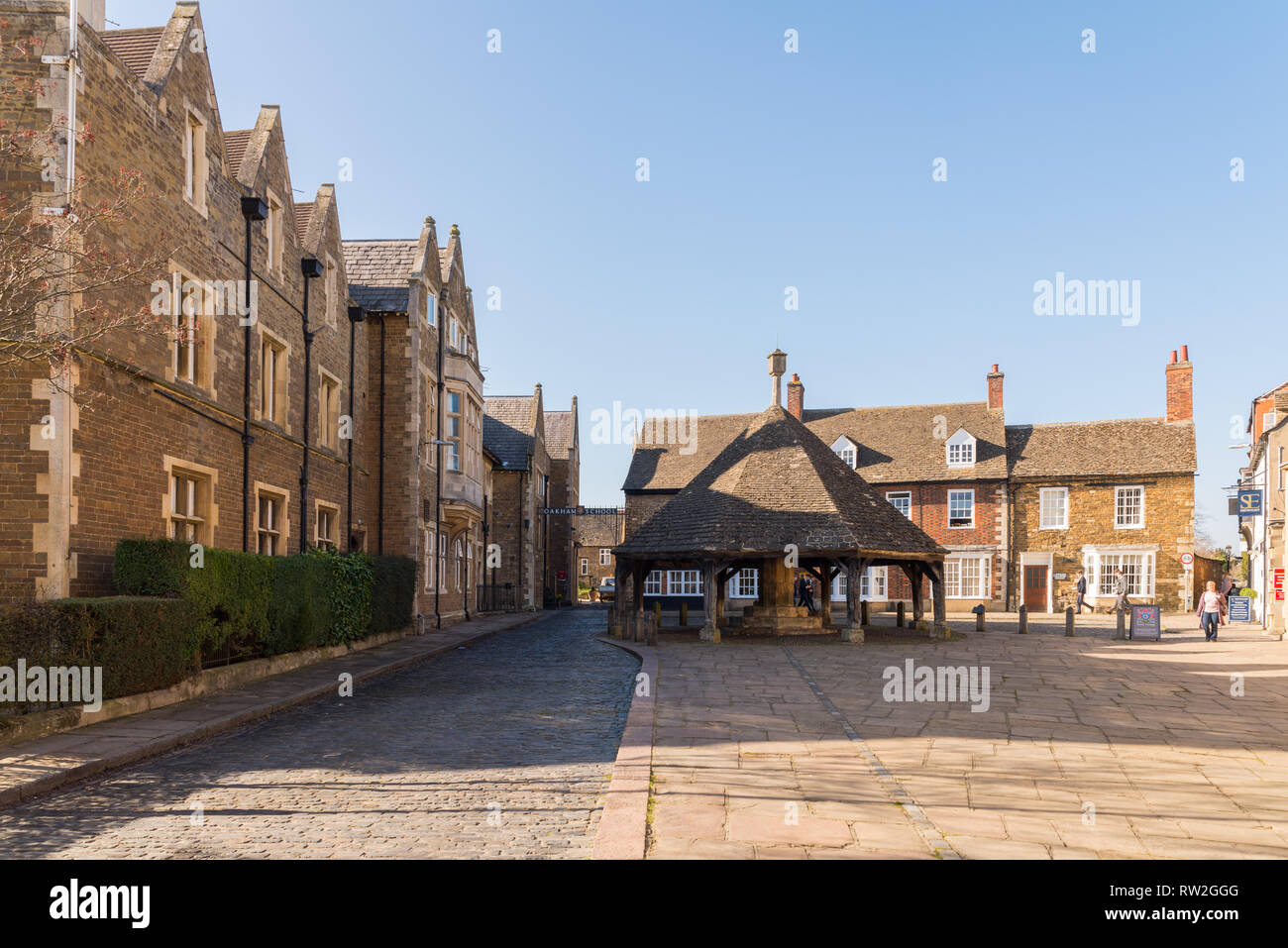 The Butter Cross in Market Place in Oakham, the county town of Rutland ...