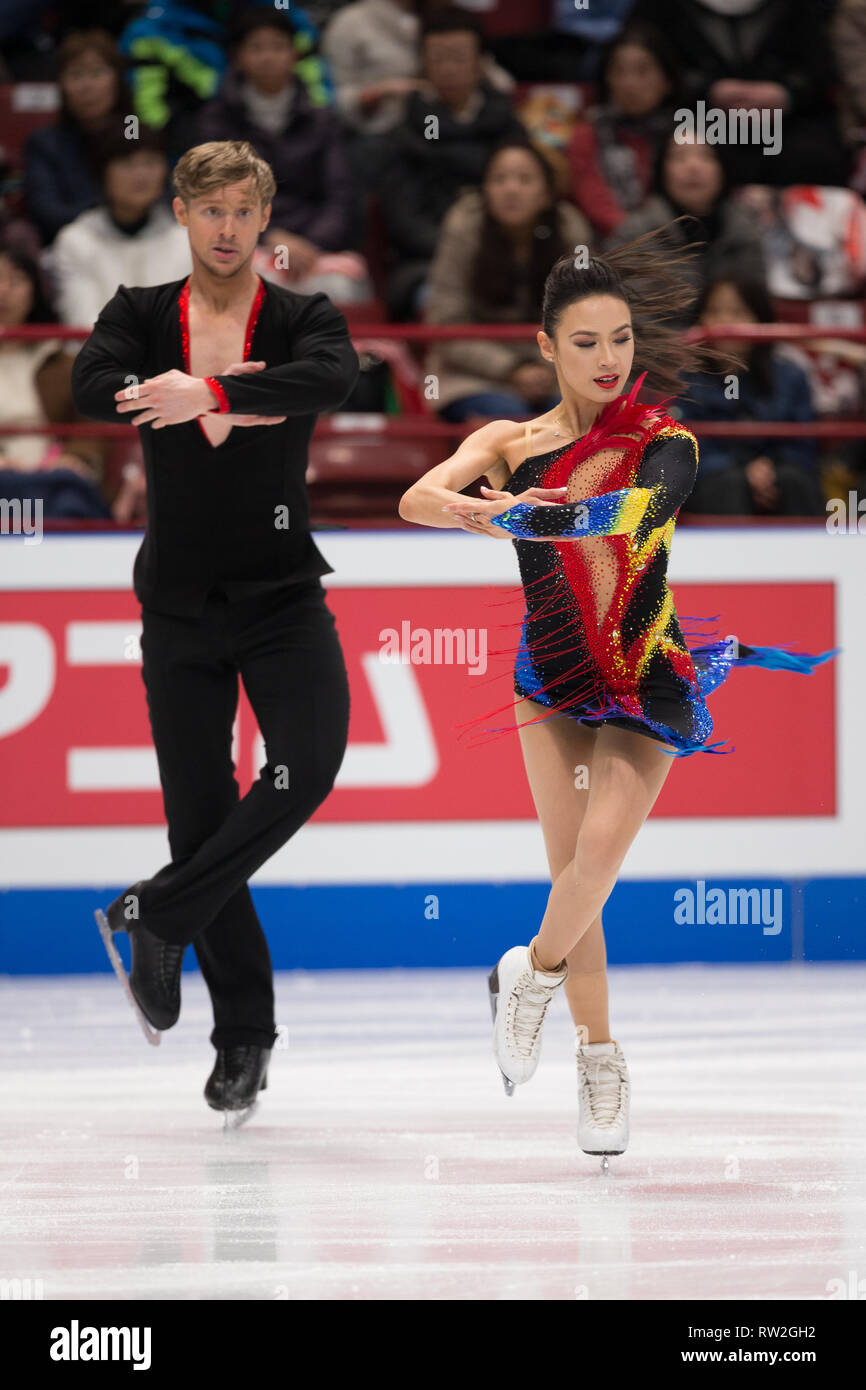 Madison Chock and Evan Bates from United States of America during 2018 ...
