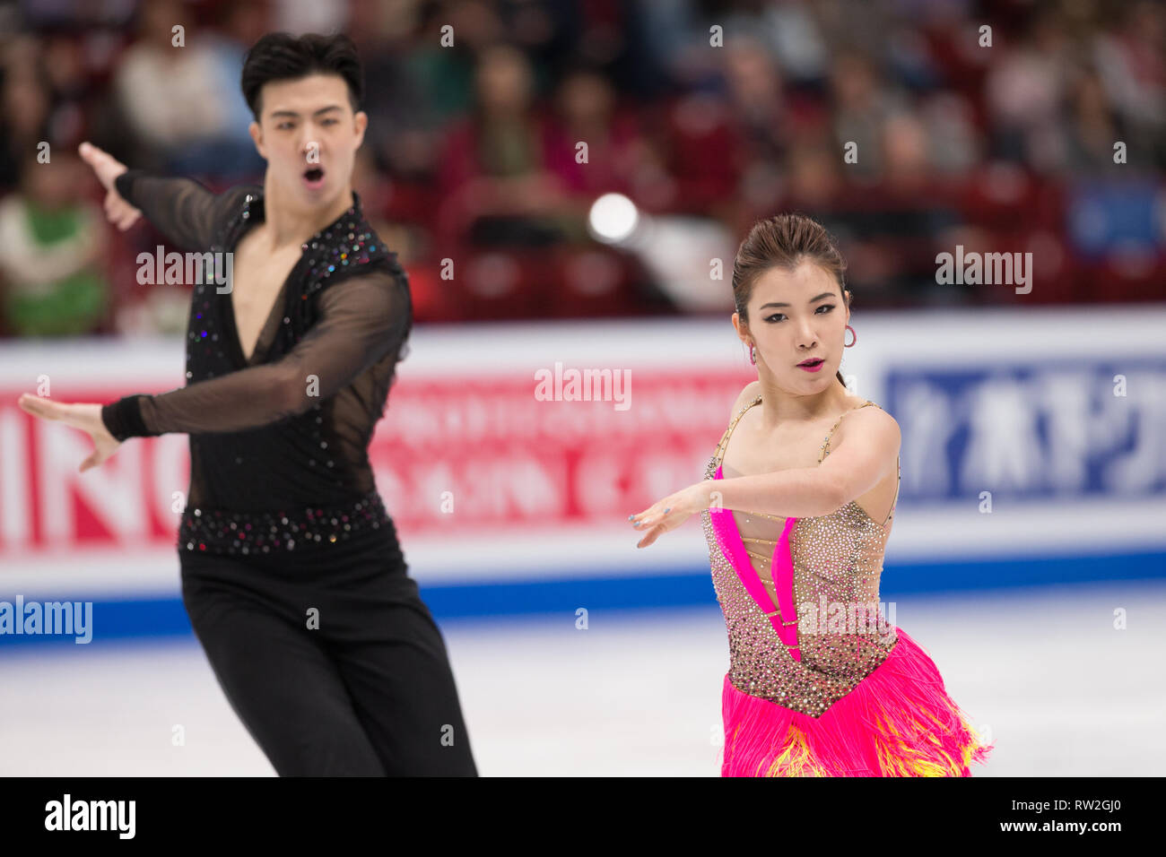 Wang Shiyue and Liu Xinyu from China during 2018 world figure skating ...