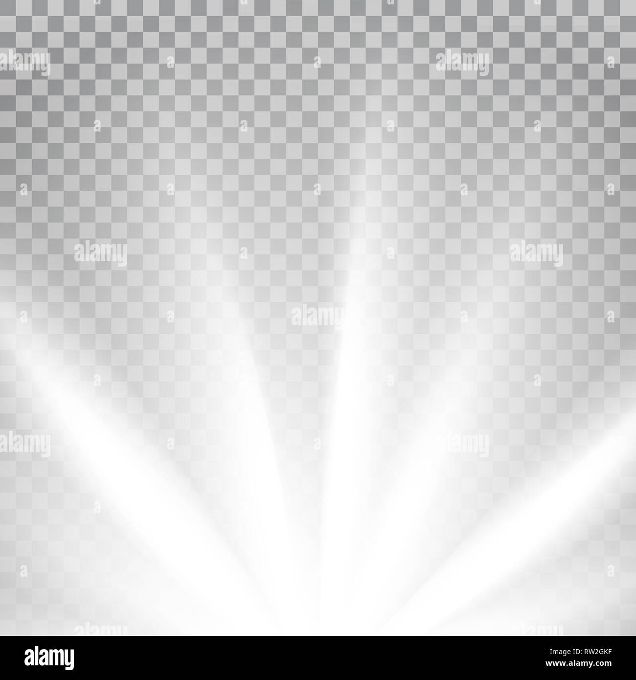 White colored rays with color spectrum flare. Abstract glaring effect ...
