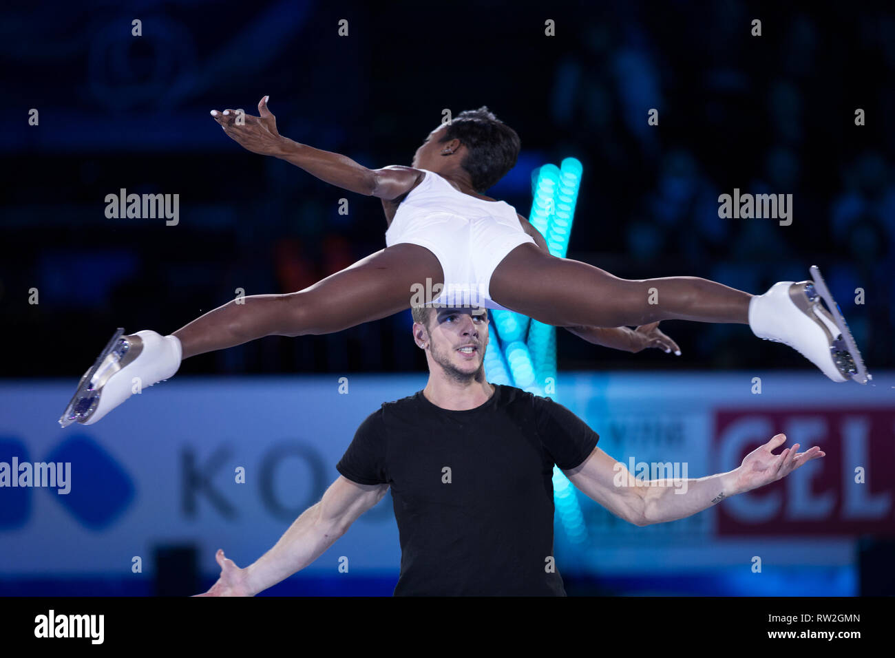 Vanessa James and Morgan Cipres from France perform their exhibition ...