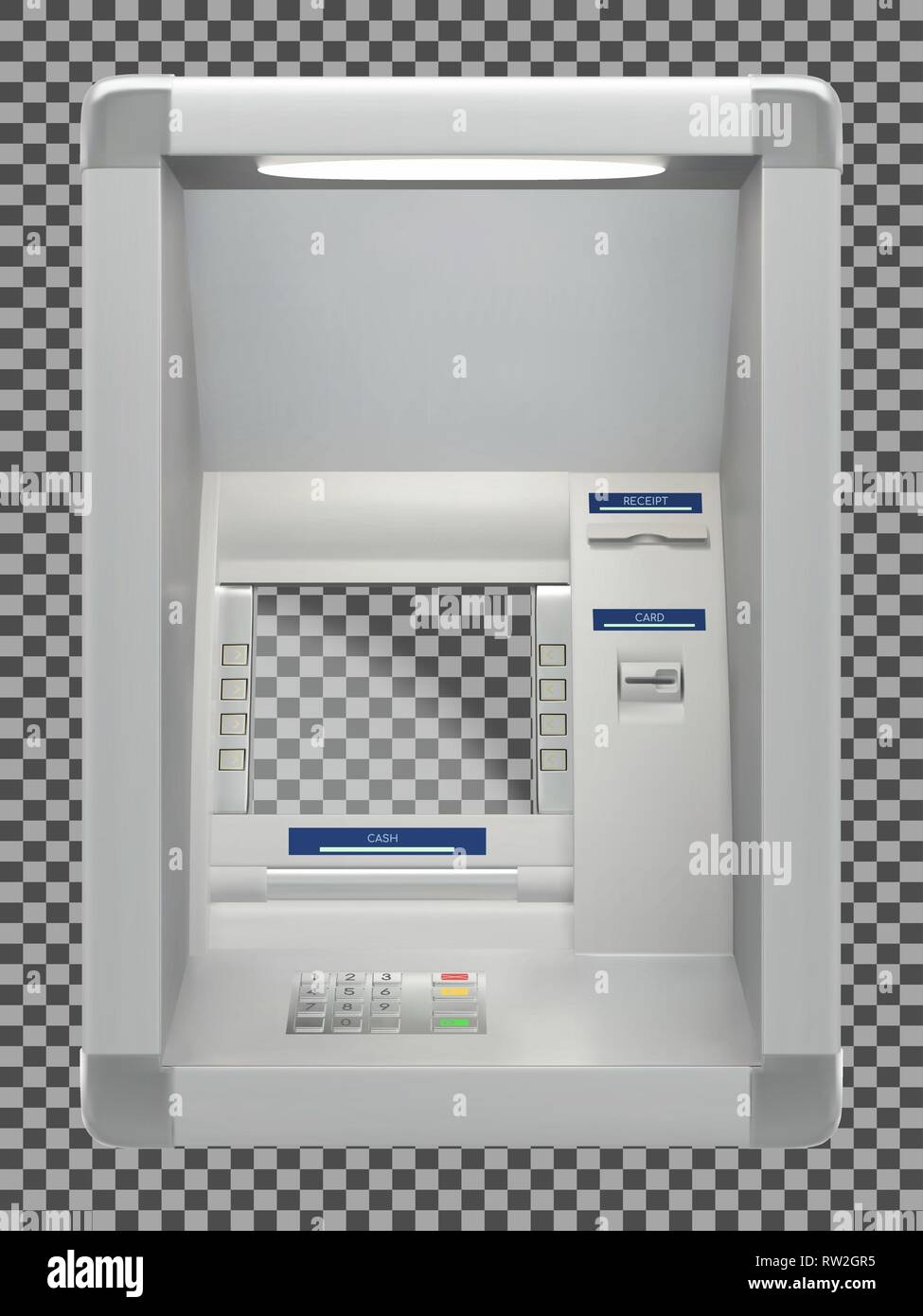 Atm bank machine with a card reader and display screen. Vector ...