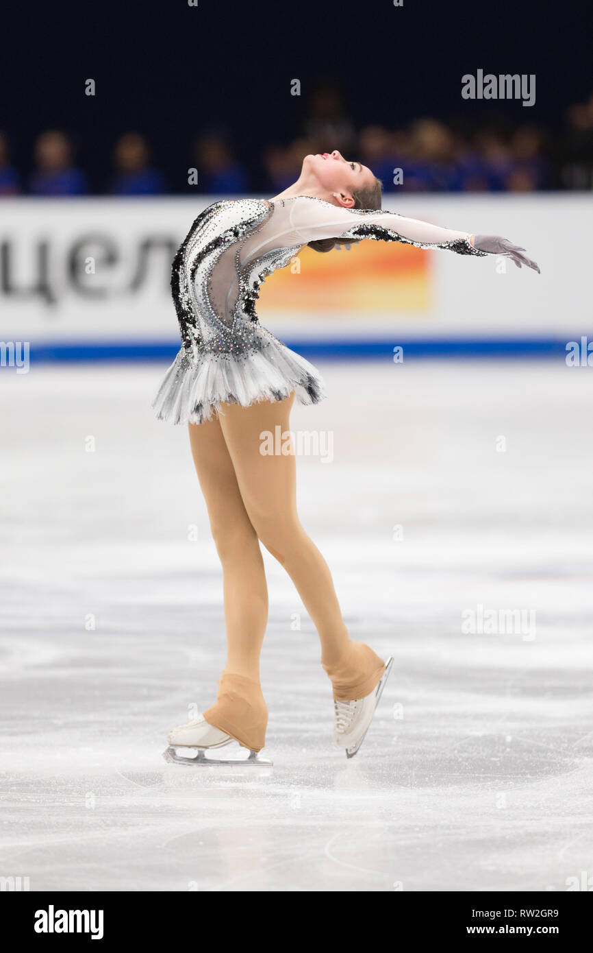 Alina Zagitova from Russia during 2018 world figure skating ...