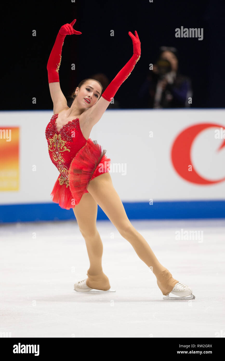 Alina Zagitova from Russia during 2018 world figure skating ...