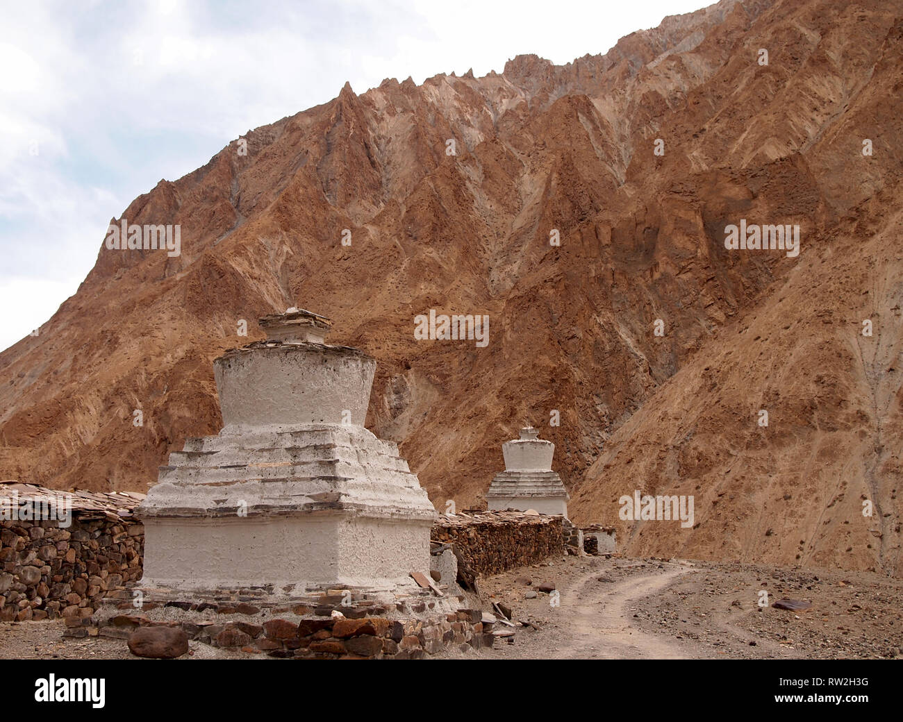 Ancient stupas (Chorten) in Ladakh, the Land of the High Passes Stock ...