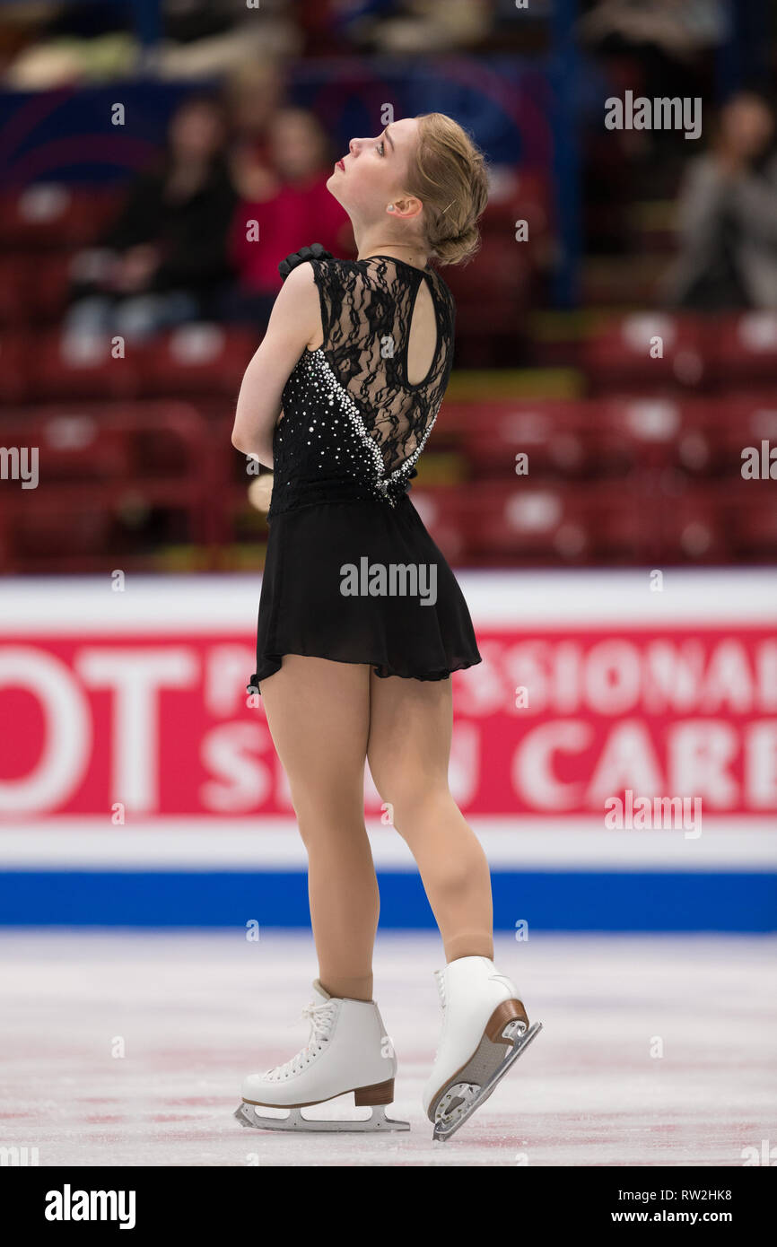 Viveca Lindfors from Finland during 2018 world figure skating ...