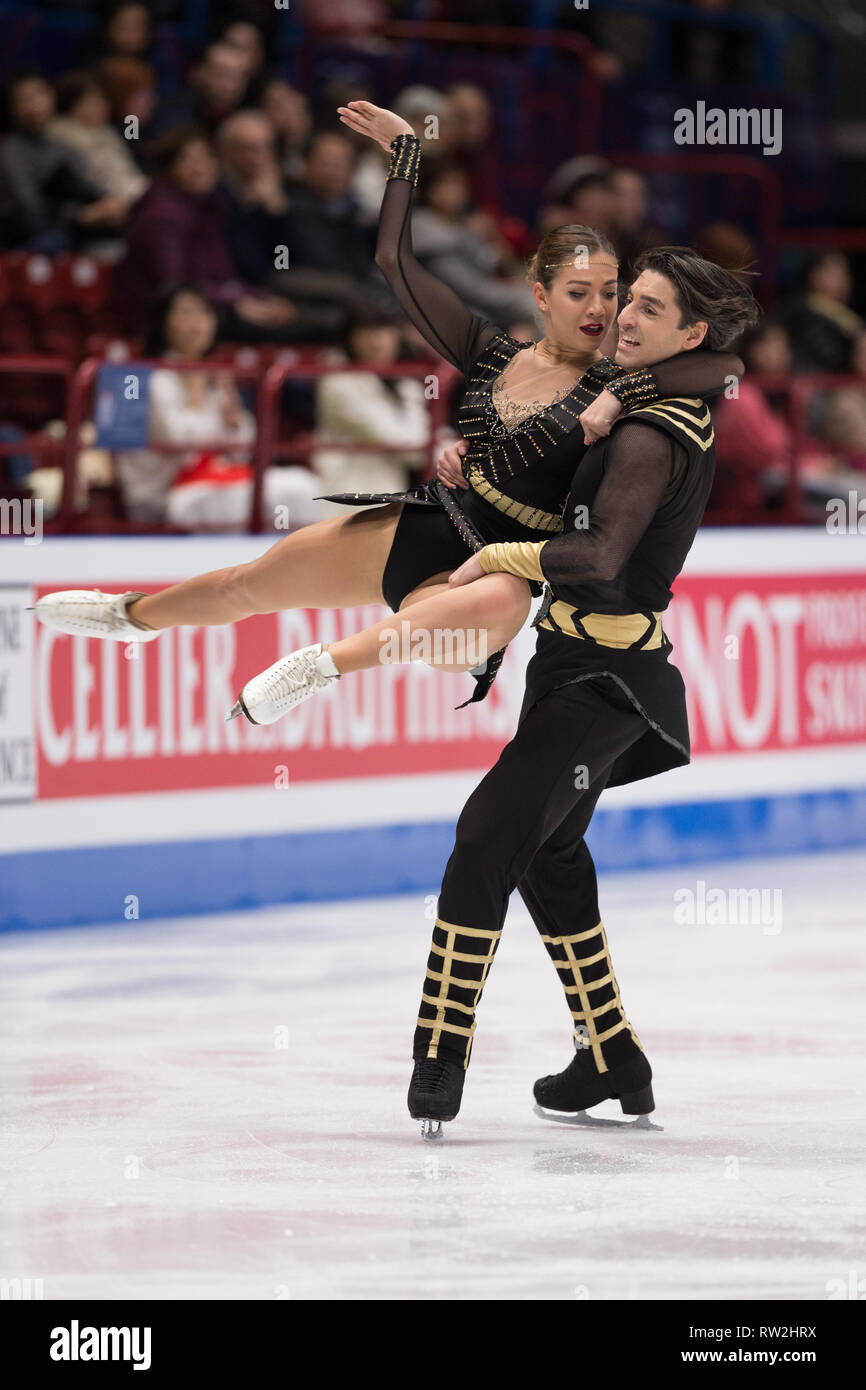 Alisa Agafonova and Alper Ucar from Turkey during 2018 world figure ...