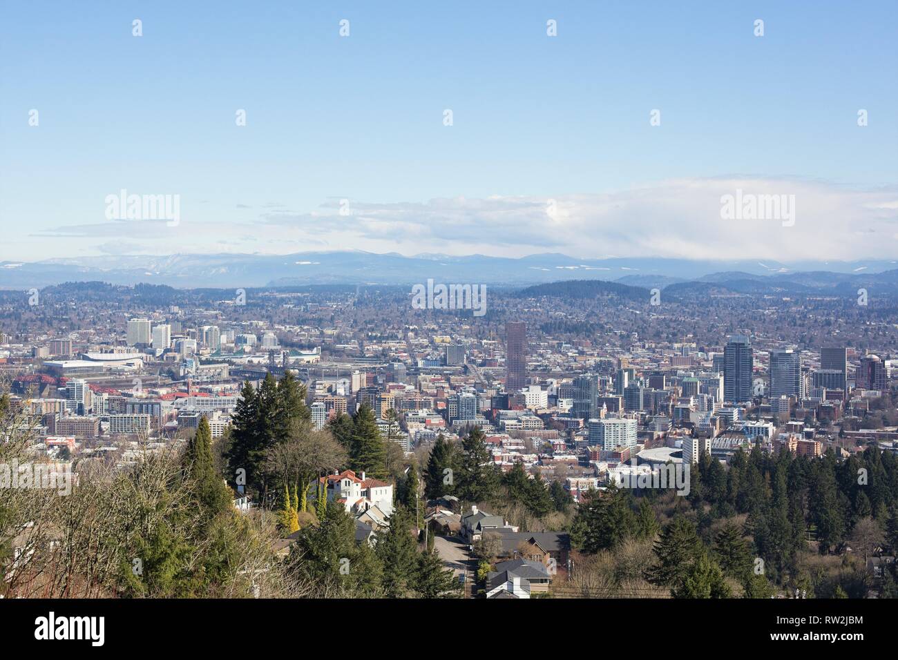View of Portland, Oregon, USA, from Pittock Mansion Stock Photo - Alamy