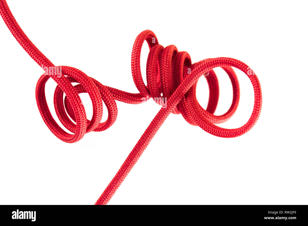 red shoe lace against white background Stock Photo - Alamy