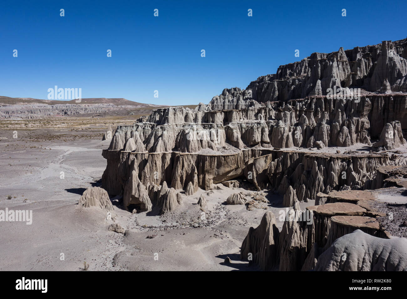 Huge rock formation balconies near Salar de Uyuni, Boliva Stock Photo ...
