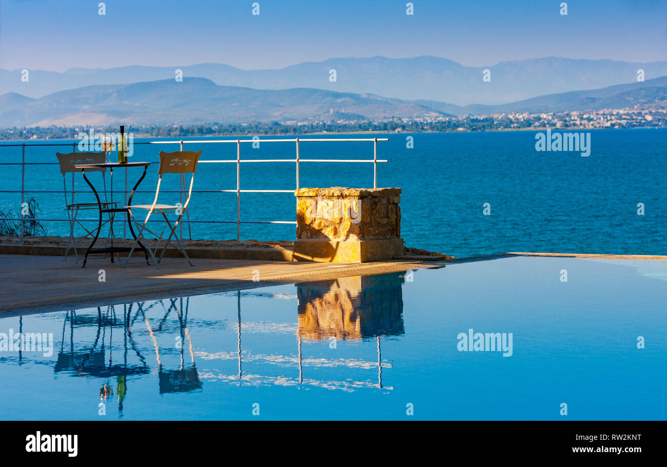 outdoor swimming pool with beautiful sea views Stock Photo - Alamy