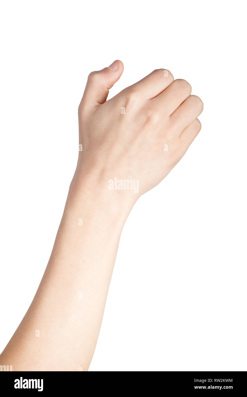 Caucasian hand doing British Sign Language showing the symbol for 6 ...