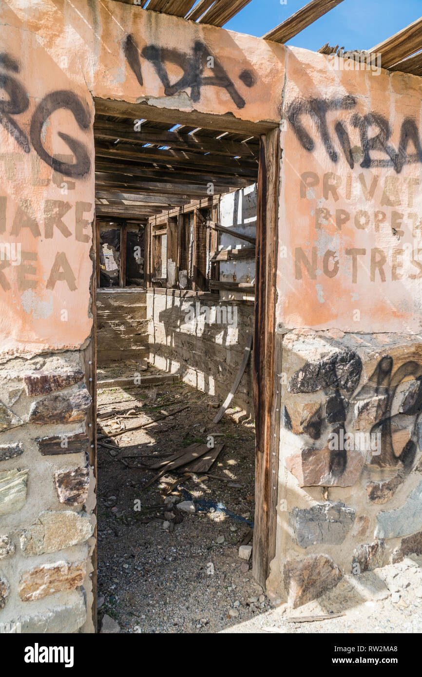 Remains of building at the ghost town of Garlock, California. A ...