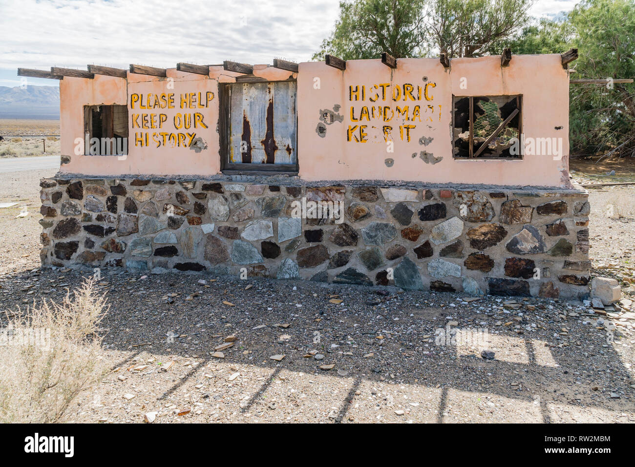 Remains of building at the ghost town of Garlock, California. A ...