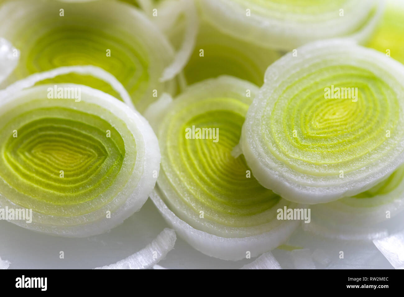 Macro photography of Leek onion ring Stock Photo - Alamy
