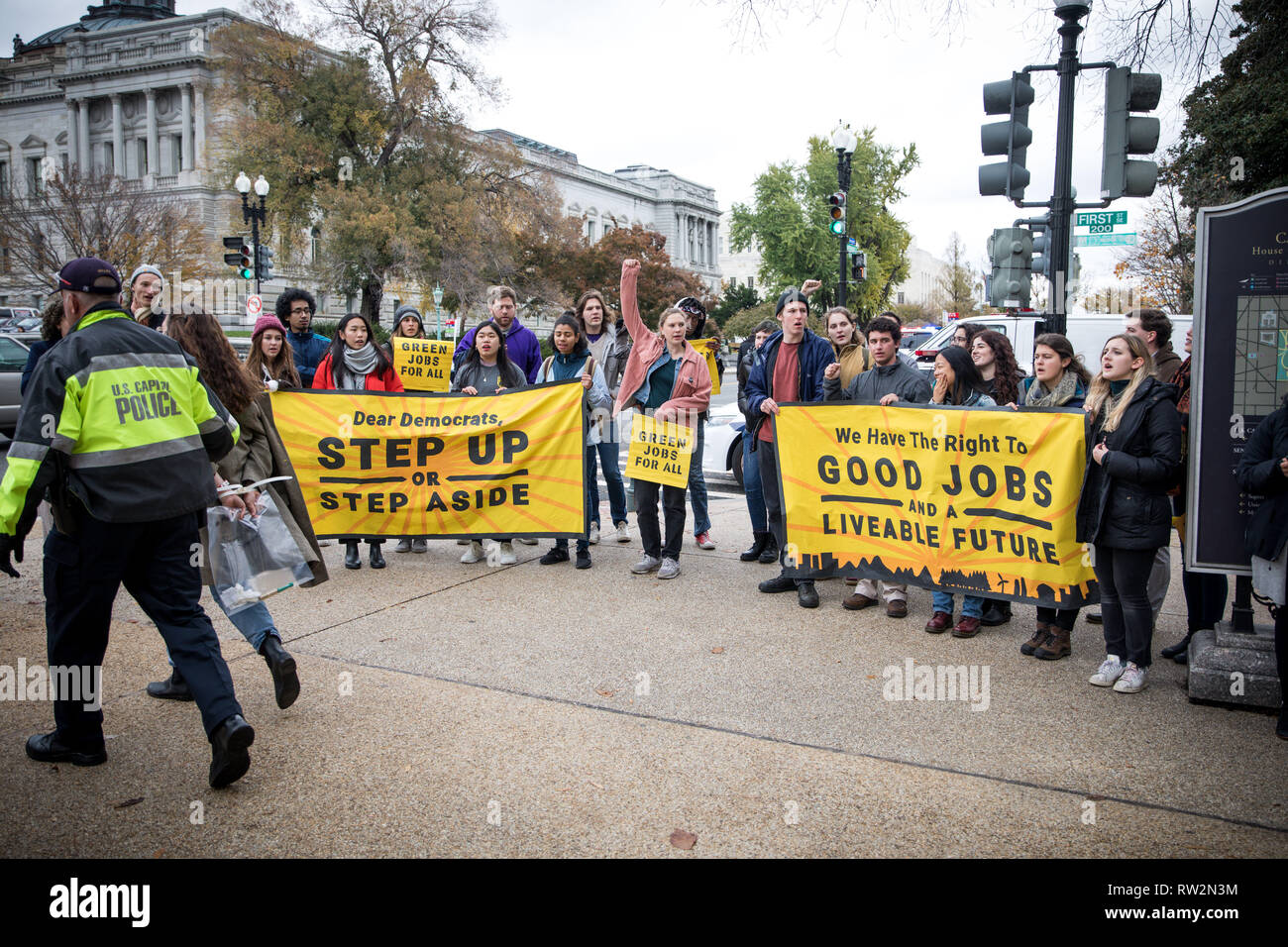Student activists with the Sunrise Movement occupy Nancy Pelosi's ...