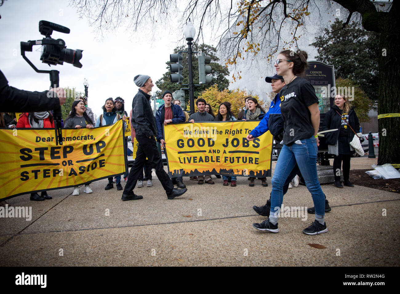 Student activists with the Sunrise Movement occupy Nancy Pelosi's ...