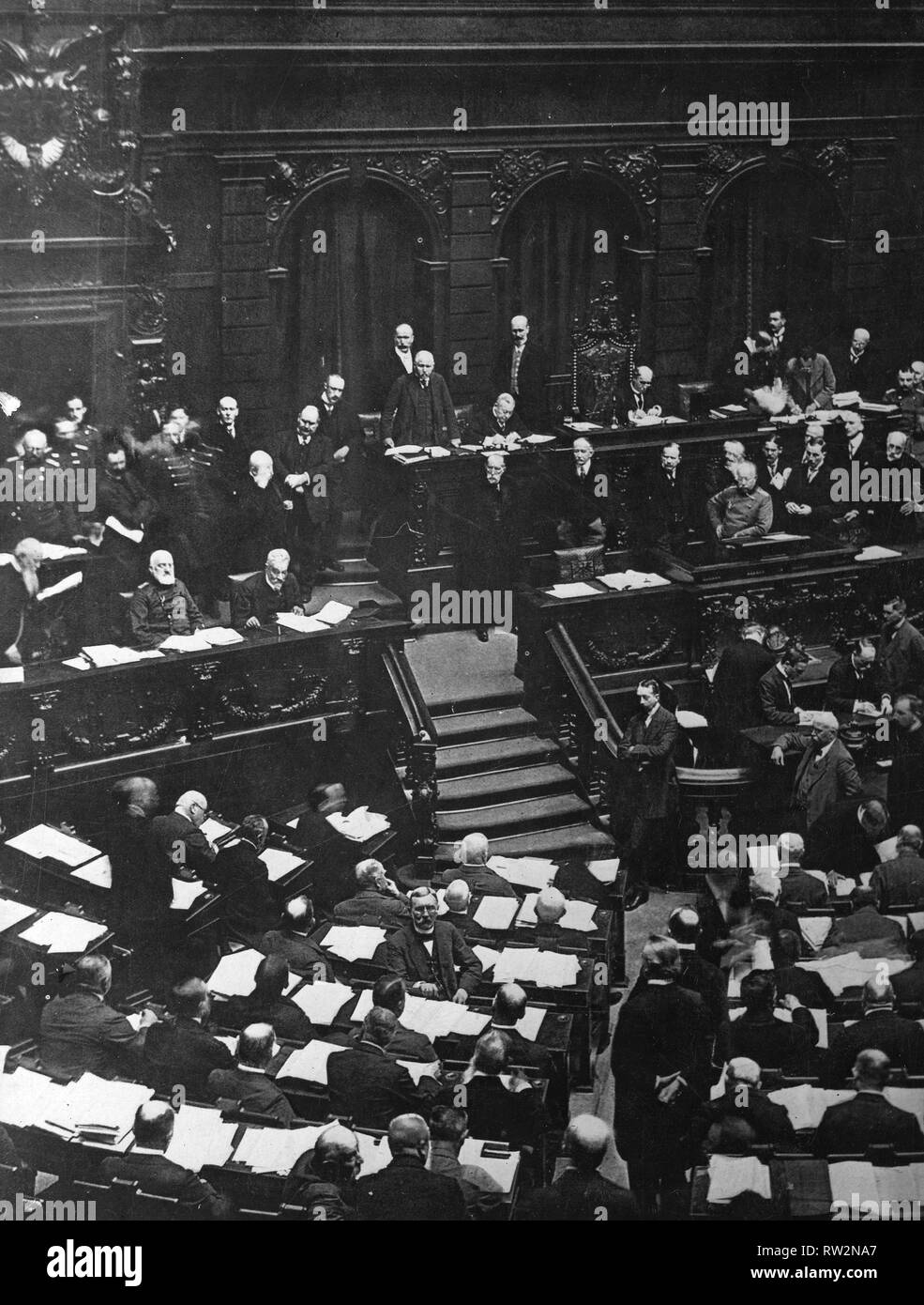 German Republic - Reichstag in session. The War Tax discussion in the ...