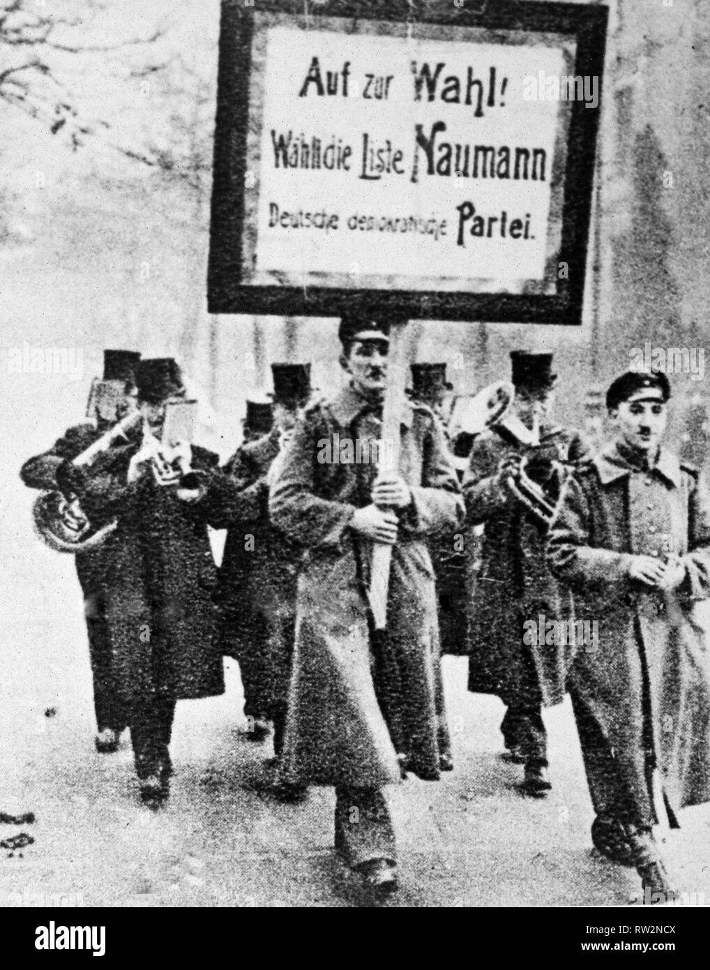 Election in Germany. Election propaganda of the German Democrats, used ...