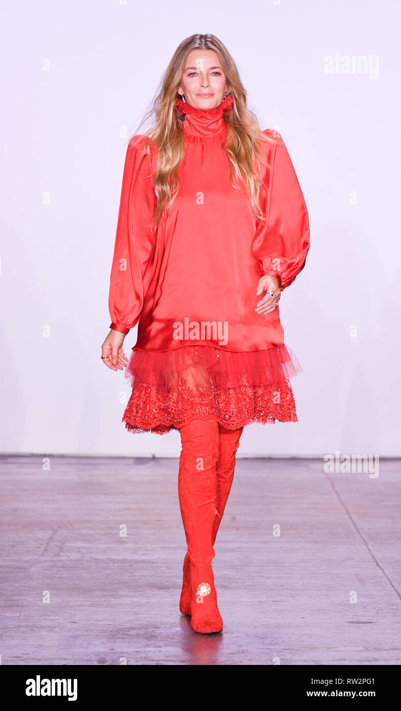New York, NY - February 7, 2019: Model Paulina Porizkova walks runway ...