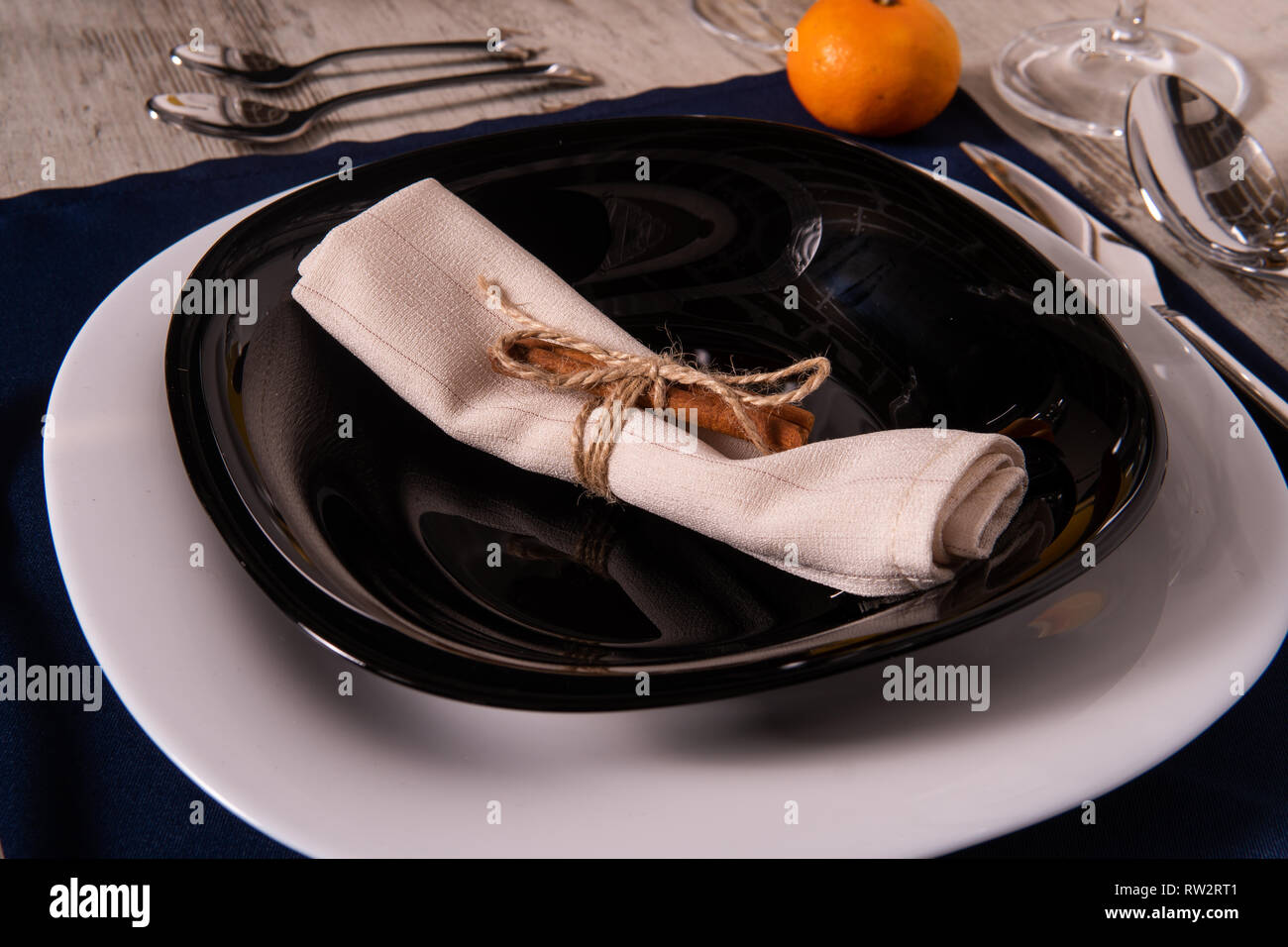 Restaurant table setting menu hi-res stock photography and images - Alamy
