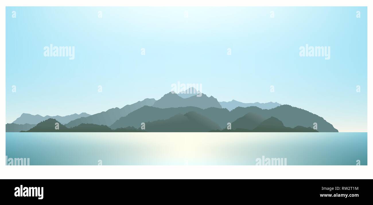 Beautiful view ocean land Stock Vector Images - Alamy