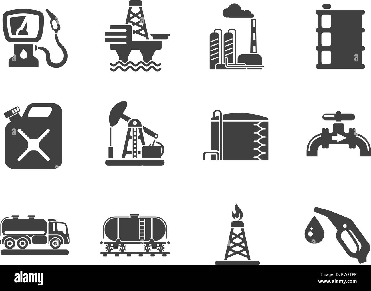 Oil and petrol industry objects simply symbols for web and user ...