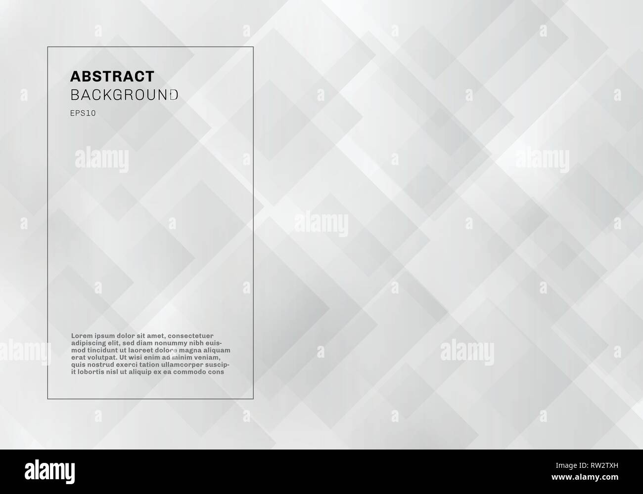 Abstract elegant geometric squares overlapping white and gray color ...