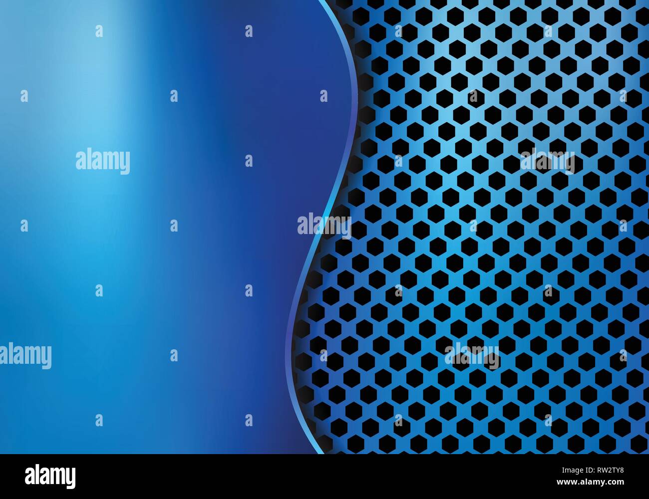 Abstract blue metallic metal background made from hexagon pattern ...