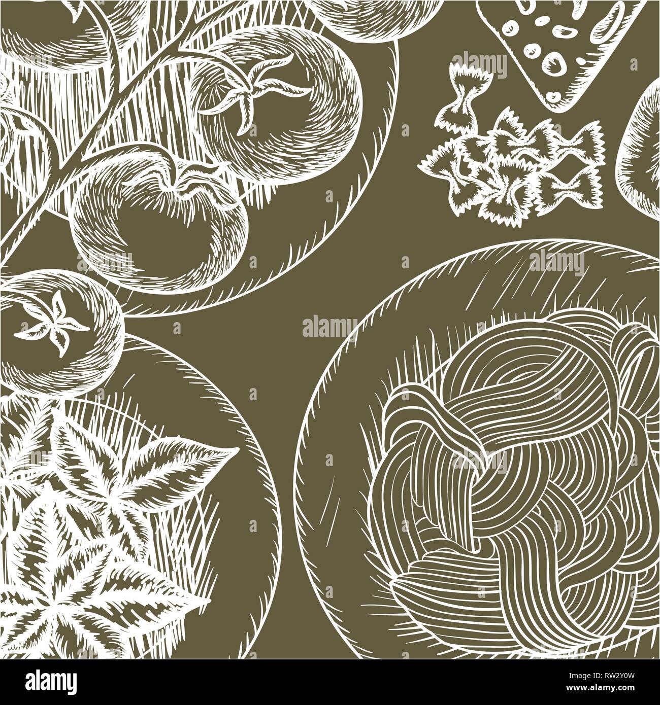 pattern of delicious italian food Stock Vector Image & Art - Alamy