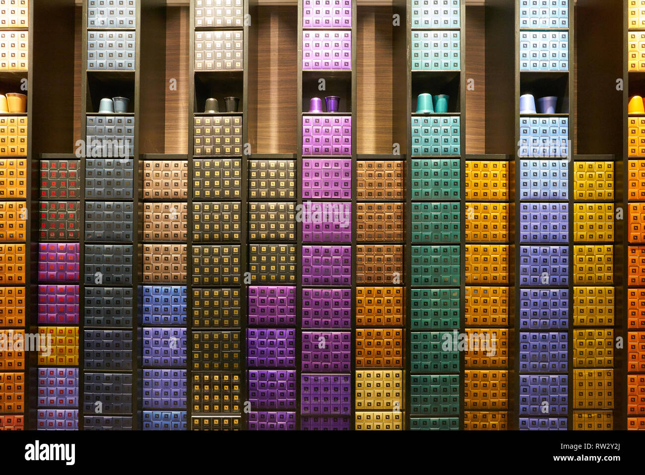 DUSSELDORF, GERMANY - CIRCA SEPTEMBER, 2018: inside Nespresso store in ...