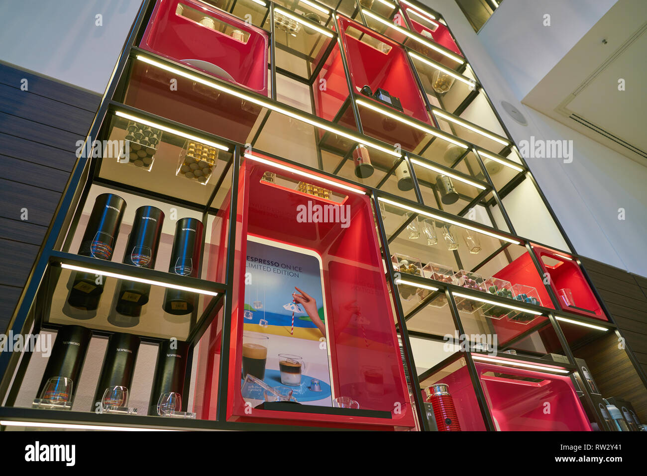 DUSSELDORF, GERMANY - CIRCA SEPTEMBER, 2018: inside Nespresso store in ...