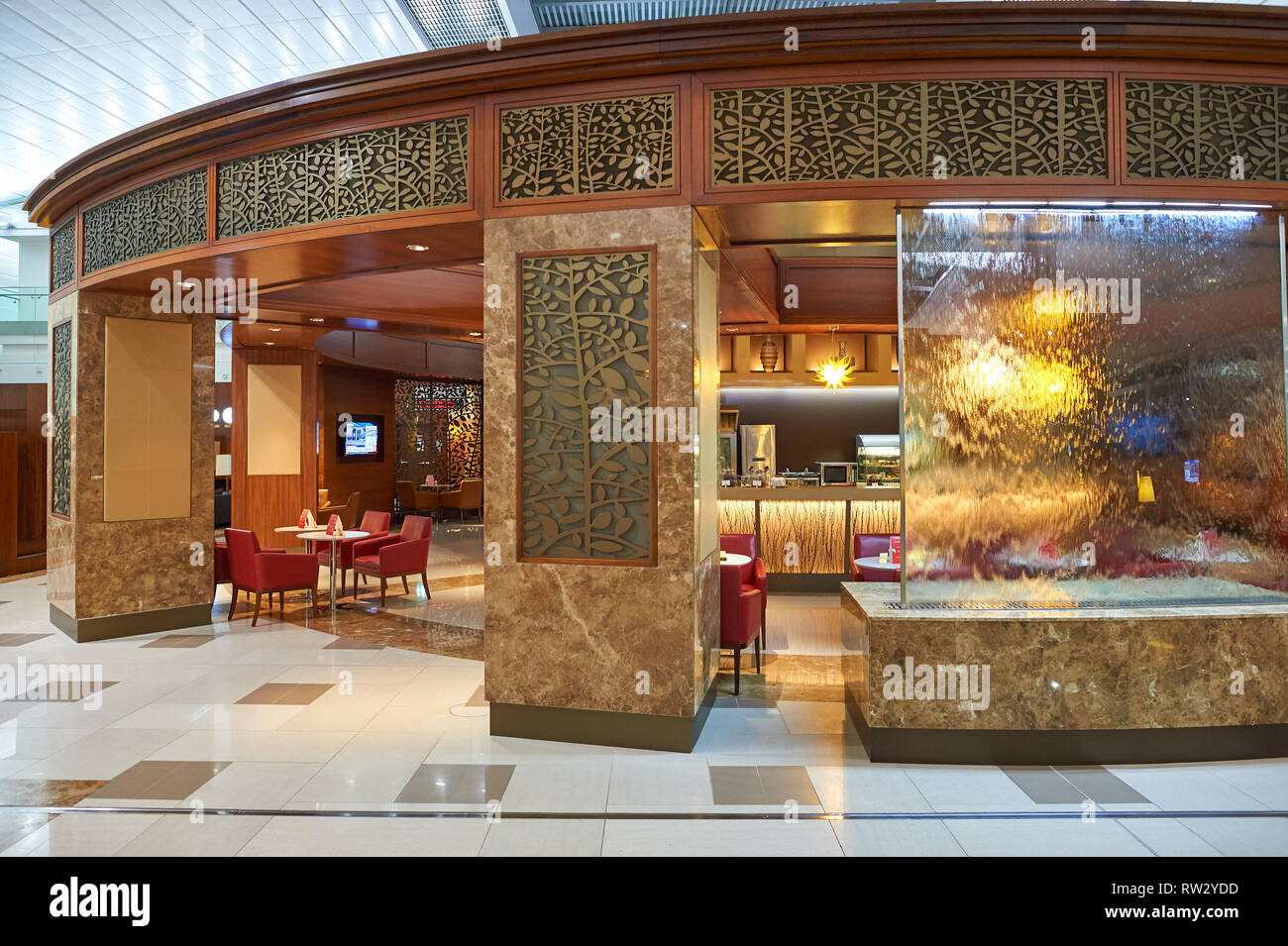 DUBAI, UAE - CIRCA SEPTEMBER, 2015: interior shot of Business Class ...