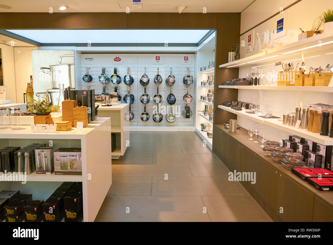 DUSSELDORF, GERMANY - CIRCA SEPTEMBER, 2018: interior shot of Zwilling ...