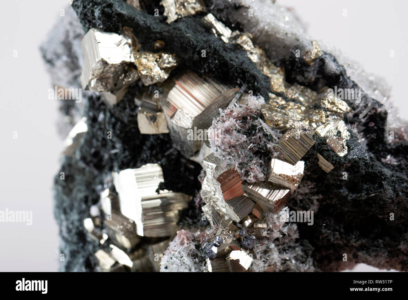 pyrite crystal mineral stone quartz gem rock geology Stock Photo - Alamy