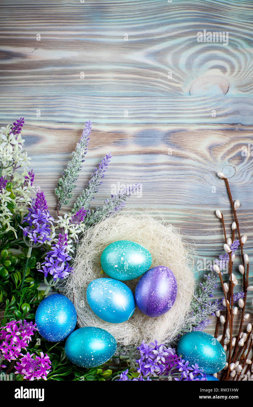 Happy Easter. Congratulatory easter background. Background with copy ...